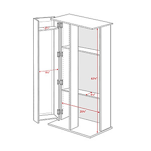 Black Grande Locking Media Storage Cabinet with Shaker Doors