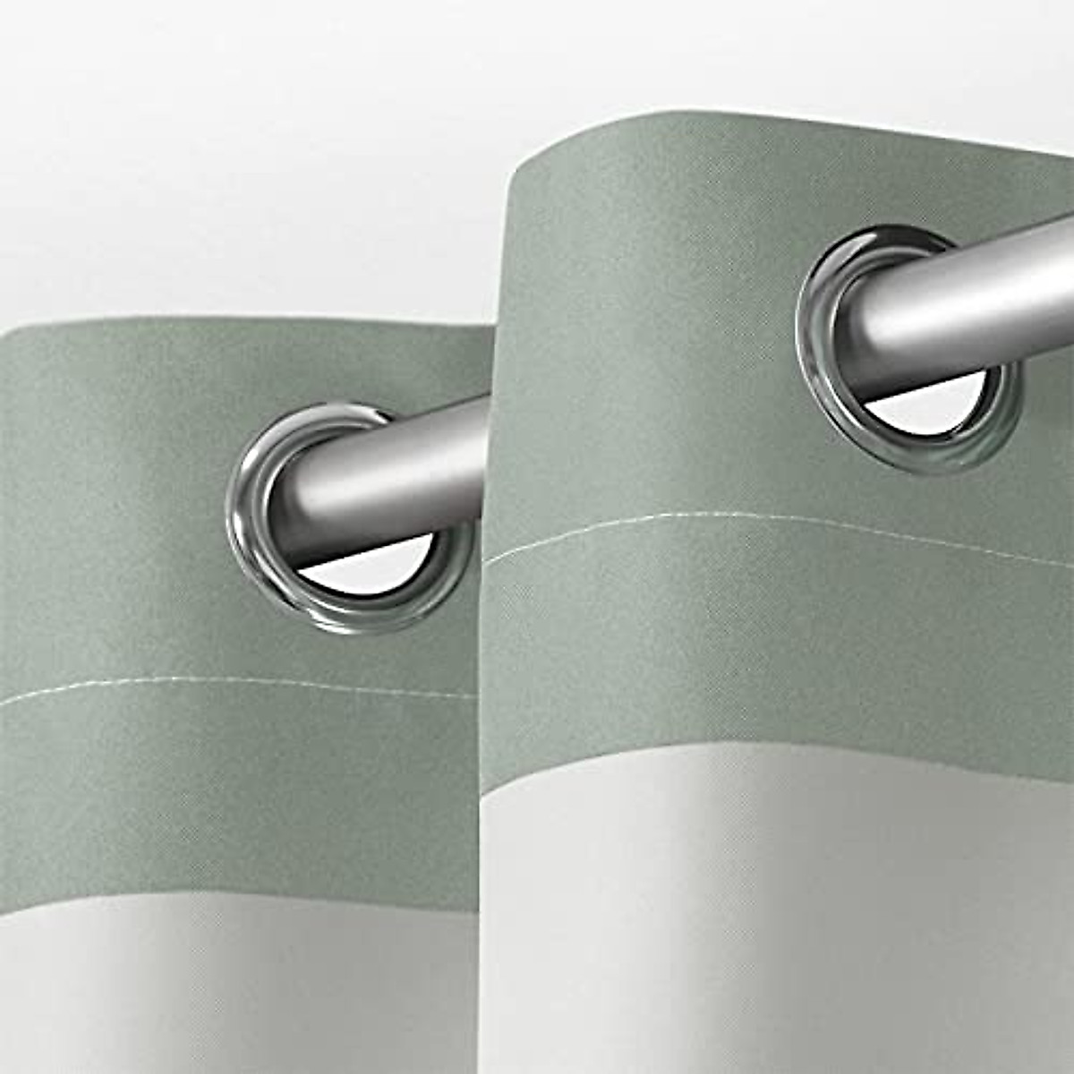 Exclusive Home Cabana Stripe Indoor/Outdoor Light Filtering Grommet Top Curtain Panel, 54"x108", Seafoam, Set of 2