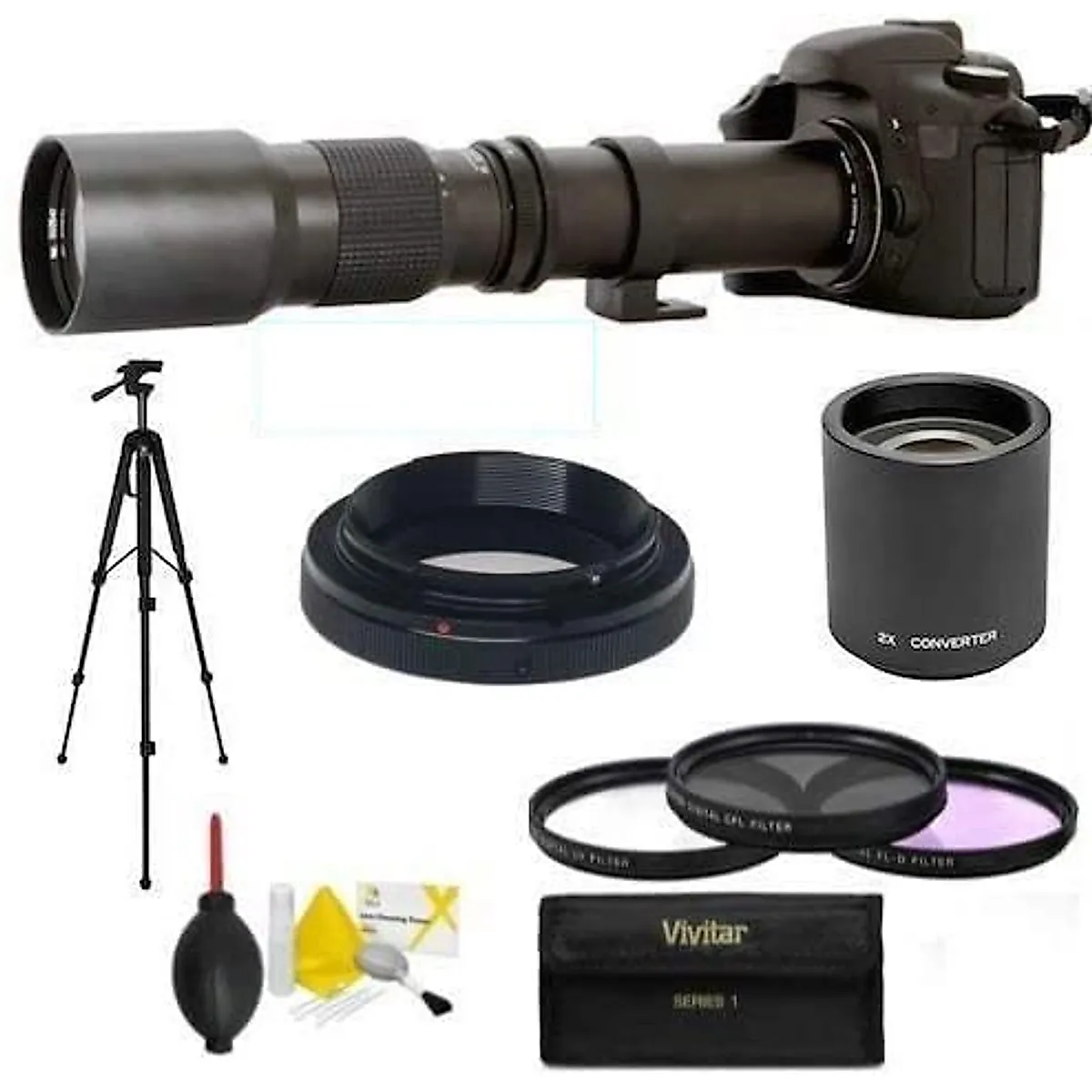 500MM-1000MM TELEPHOTO Zoom Lens for Canon EOS Rebel T1 T2 T3 T4 T5 T6 T3I T4I T5I T6I