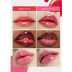 NOONI Appleseed Lip Oil Set - Appleberry & Applecherry | with Apple Seed Oil, Lip Oil Duo, Lip Stain, Long-Lasting, Plumping, Gift, Gift Sets, For Chapped and Flaky Lips