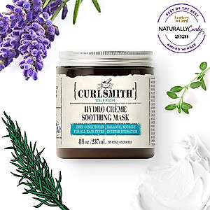 CURLSMITH - Hydro Crème Soothing Mask - Vegan Soothing Deep Conditioner for any Hair Type, Encourages Growth (8 oz)