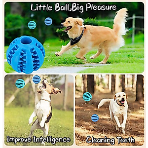 2 Pcs Non-Toxic Rubber Dog Toy Ball, 2.75 inch Durable & Tough Rubber Dog Treat Dispensing Puzzle Ball Chew Toy & IQ Training Toy for Small & Medium Sized Dogs (Red & Orange)