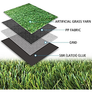 Petgrow Realistic Artificial Grass Turf -5FTX10FT(50 Square FT), Thick Fake Grass Pet Dog Mat Pad with Drain Holes- Indoor Outdoor Astroturf Garden Lawn Landscape Balcony Synthetic Faux Grass