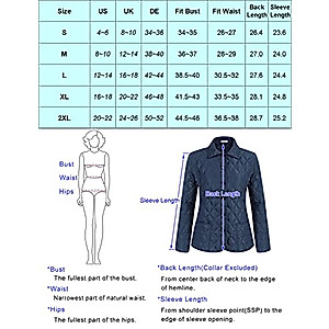 GRACE KARIN Women Lightweight Jacket Casual Winter Quilted Coat Lapel Button Down Long Sleeve Outwear with Pockets Black L