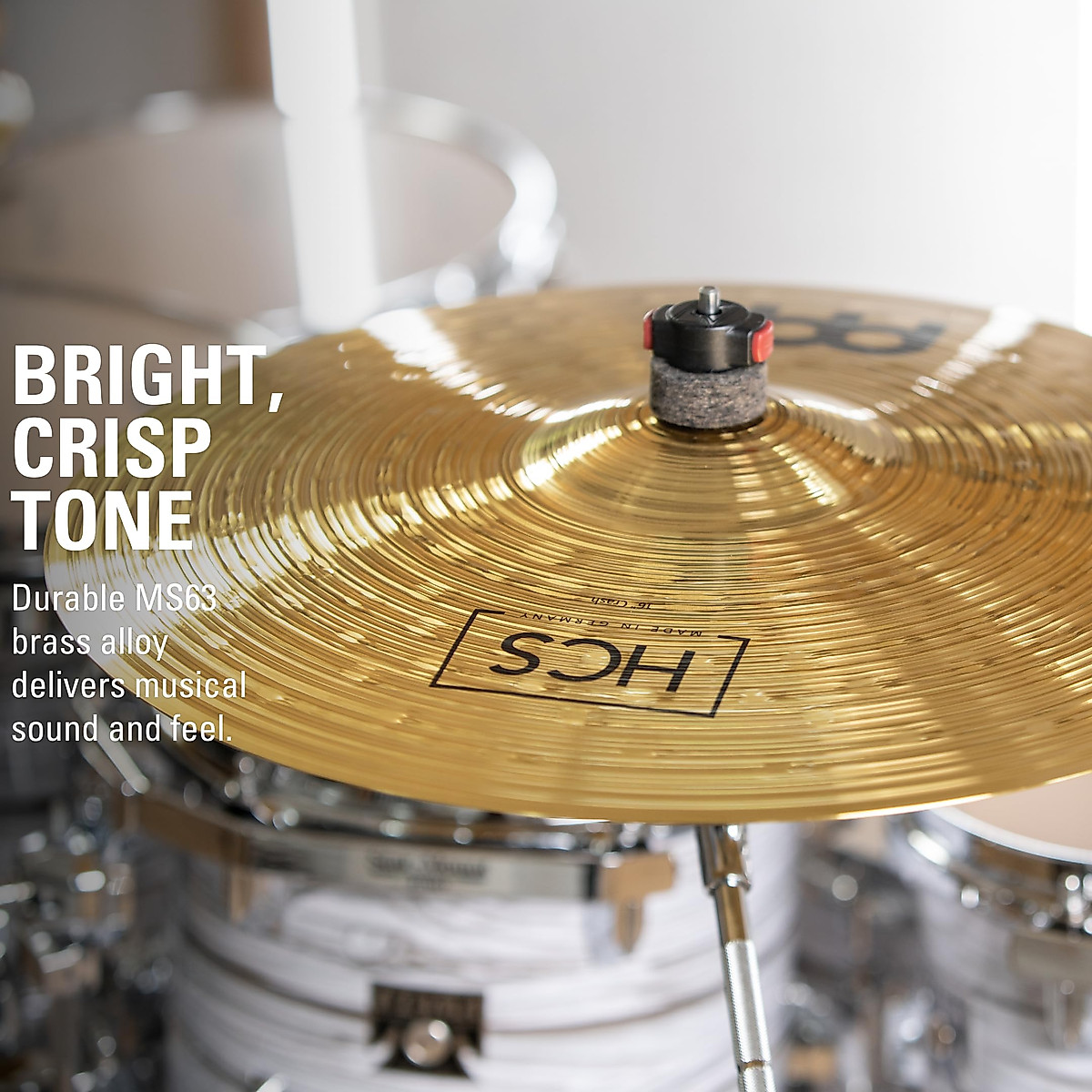Meinl 16” Crash Cymbal – HCS Traditional Finish Brass for Drum Set, Made In Germany, 2-YEAR WARRANTY (HCS16C)