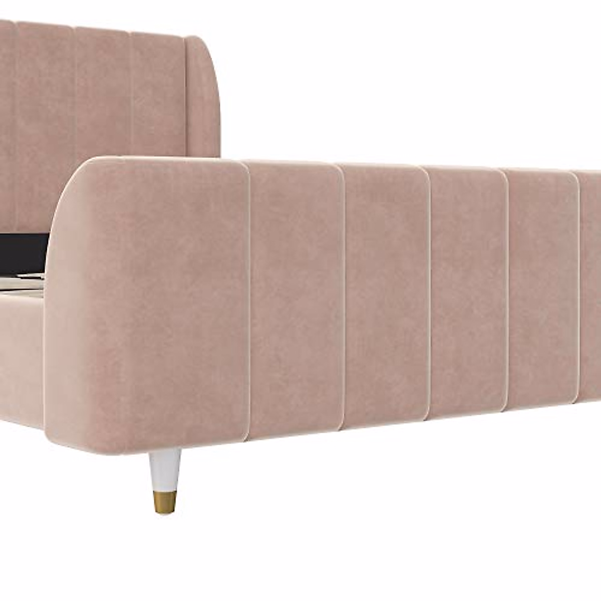 Little Seeds Valentina Kids' Full Upholstered Bed, Pink Velvet