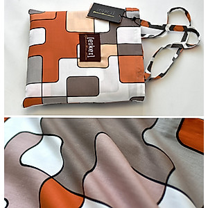 Minimal Style Geometric Shapes Duvet Quilt Cover Scandinavian Midcentury Modern Geo Print 100-percent Cotton Bedding Set Soft Casual Retro Mosaic Orange Blush Taupe King Full Queen or Twin (Twin)