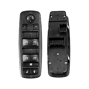 Driver Side Master Power Window Switch, Double Auto Button ONLY - Compatible with Chrysler, Dodge & Jeep, Ram, Grand Caravan, Journey, Liberty - Replaces 4602863AD, 4602870AD, 901-473, 4602863AB