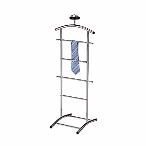 KB Designs - Suit & Tie Freestanding Valet Stand Clothing Organizer Rack, Chrome