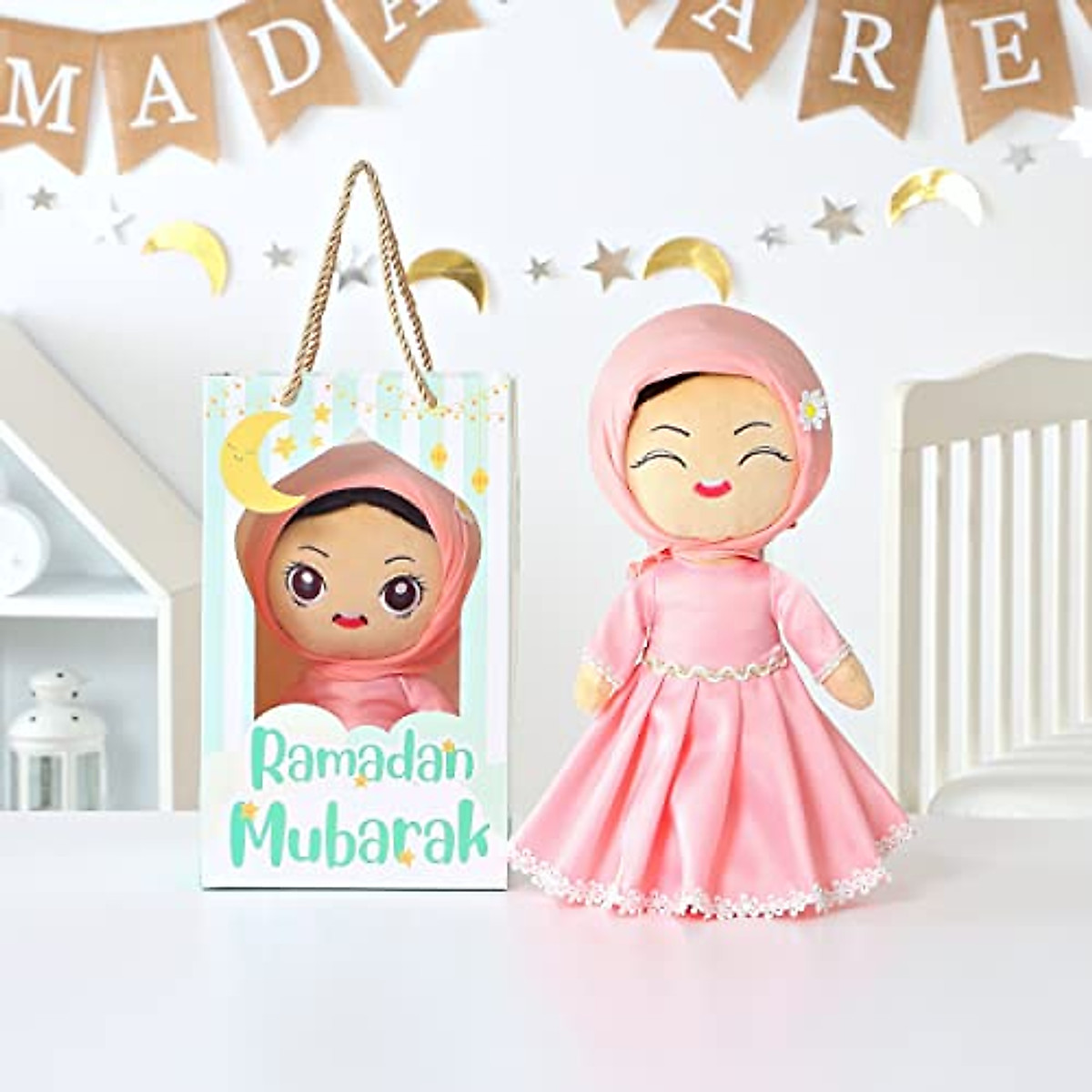 Mommy Yasmin - Soothe & Talking Hijab Doll | Muslim & Islamic Toy | Eid Gift | Quran & Dua | Interactive + Relaxing | Remote | for Baby + Toddlers + Kids(Open Eyes)