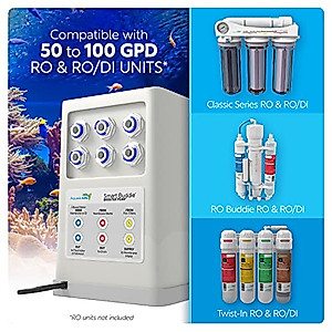 AQUATICLIFE Smart Buddie Booster Pump for 50-100 GPD Reverse Osmosis Water Filter Systems RO/DI Units, White, 12 Piece Set (540292)