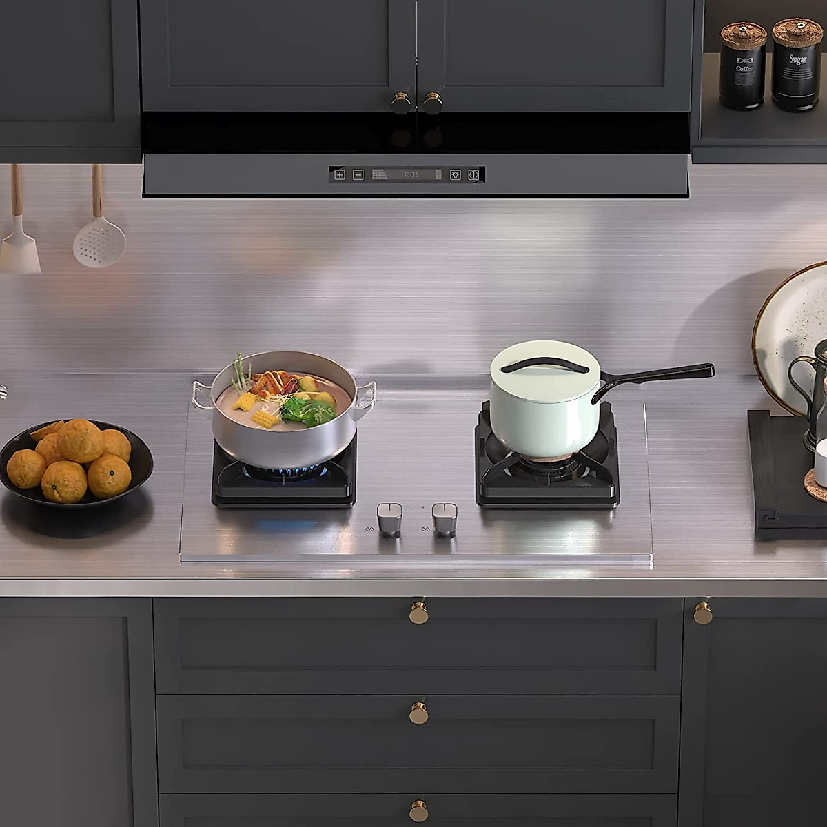 Silver Stainless Steel Contact Paper 15.7"x393" Wallpaper Peel and Stick Wall Paper Waterproof Easily Removable Self-Adhesive Film Wall Covering for Metal Surface Kitchen Cabinet Refrigerator