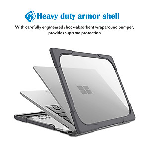 ProCase Protective Case for 15" Microsoft Surface Laptop 5/4/3, Heavy Duty Slim Hard Shell Cover with Foldable Kickstands -Grey
