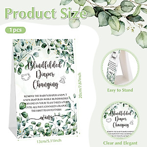 Lineshading 9 Pcs Baby Shower Game Supplies for Blindfold Diaper Changing Baby Dolls with Blindfolds Diapers Baby Changing Diaper Race Game Set for Baby Shower (Green,Leaves)