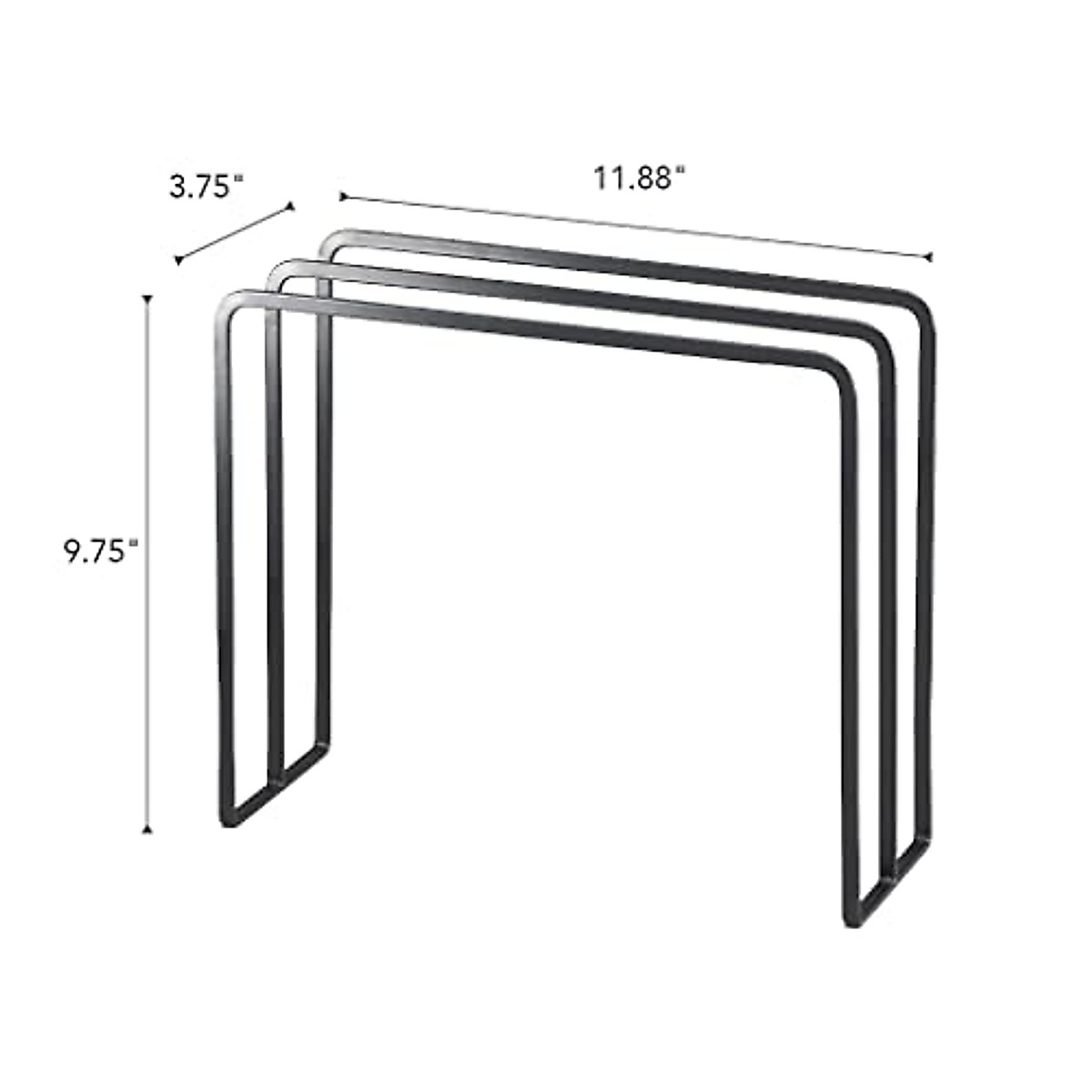 YAMAZAKI Dish Home Dishcloth Hanger | Steel | Towel Holder, One Size, Black