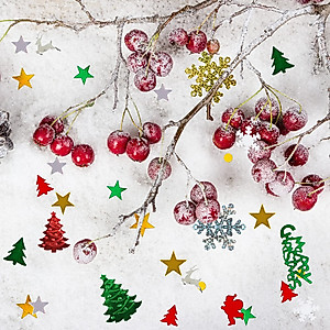 Christmas Confetti 3.5 OZ Christmas Table Glitter Confetti Mix Foil Snowflake,Pentagram,Santa Claus,Pine, Merry Christmas Alphabet,Elk,Christmas Tree Confetti for Christmas Party Decoration