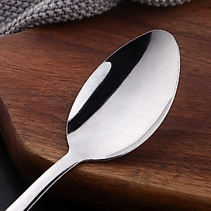 Tea Spoons 12-Piece Stainless Steel Set Use for Home, Kitchen, Restaurant- 5.86 Inches, Silver