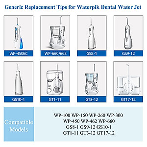 TB100E Replacement Toothbrush Tips Compatible with Waterpik Dental Water Jet WP100 WP300 WP450 WP672 WP660 WP260 Generic Toothbrush Heads for Waterpik Flossers fit Waterpik Brush Flosser Head