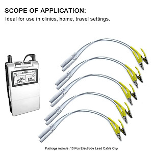 Electrode Lead Wires Cable Clip, Compatible with Most TENS EMS Unit, 10 Pcs