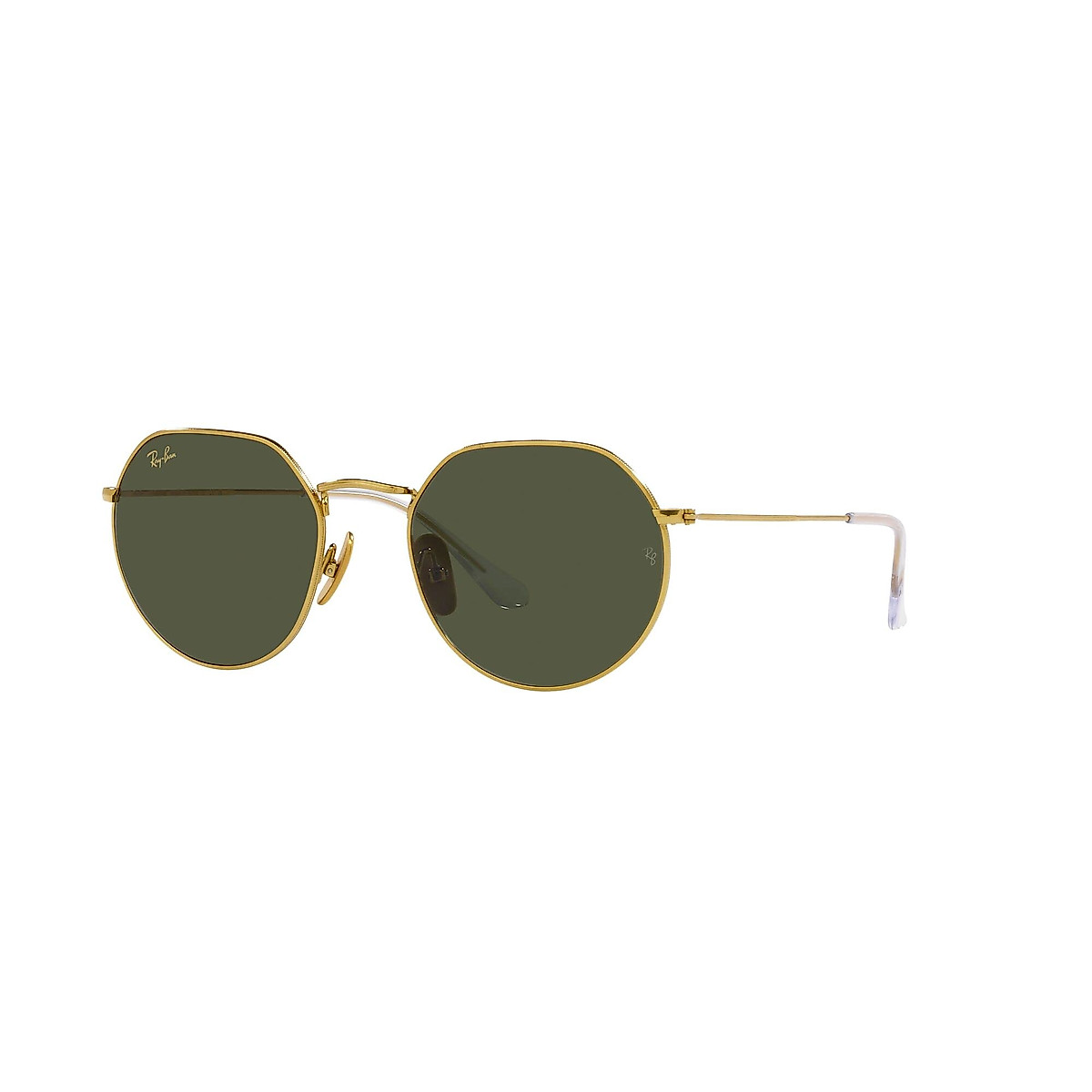 Ray-Ban RB8165 Jack Titanium Round Sunglasses, Legend Gold/Green, 51 mm