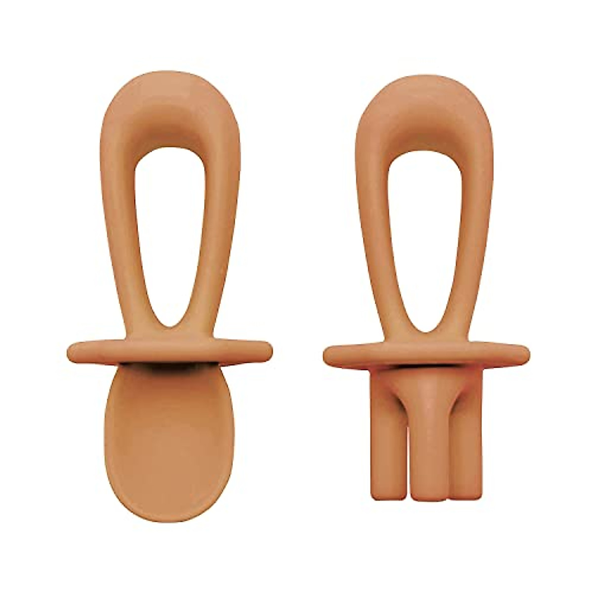 Tiny Twinkle Silicone Training Utensils, Baby Spoons and Baby Forks For Self-Feeding Training, Silicone Baby Led Weaning Utensils For Toddlers And Babies 6-24 Months, Baby Feeding Supplies (Burgundy)