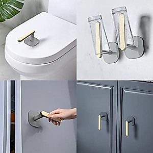 Jearytop Large Multi-Function Hook Utility Paper Towel Holder Wall Mount Adhesive Utility Hooks Seamless Kitchen Bathroom Organizer Hook for Hanging Coat Key Shoes Towels ups Hook Paper Holder 8pcs