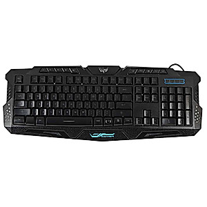 NC A877 114-Key LED Backlit Wired USB Gaming Keyboard Black