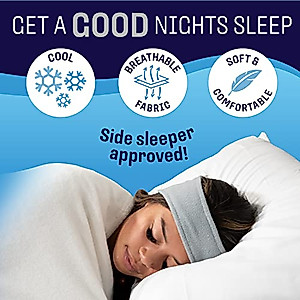 CozyPhones Sleep Headphones - Over Ear Headphones from Ultra Thin Cool Mesh Wired for Side Sleepers, Meditation, Running, Laptop, and Phone - Gray Lycra