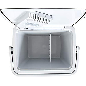 K-Box Electric Cooler and Warmer for Car and Home - 34 Quart (32 Liter) - Dual 110V AC House and 12V DC Vehicle Plugs (Blue)