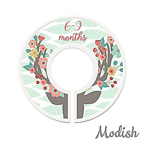 Modish Labels Baby Clothes Size Dividers, Baby Closet Organizers, Size Dividers, Baby Closet Organizers, Closet Dividers, Clothes Organizer, Girl, Woodland, Deer, Boho, Flowers, Pink, Mint (Baby)