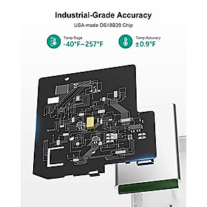 MOCREO ST4 WiFi Thermometer Freezer Alarm, Email Alert, App Notification, Data Record Export, No Subscription Fee, Remote Wireless Temperature Sensor for Refrigerator, Freezer, Hot Tub (2 Pack)
