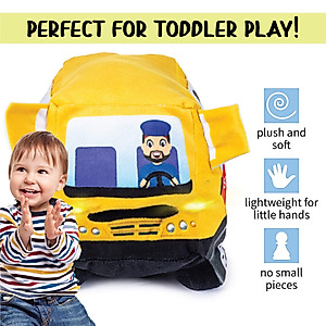 Wheels On The Bus Plush | Stuffed School Bus | Wheelie School | Animated Singing School Bus | Plush Bus | Stuffed School Bus Toy | School Bus Stuffed Toy | Mouth Moves and Sings Wheels on The Bus