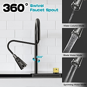 Kitchen Sink - Tiagowell 31.5'' Waterfall 304 Stainless Steel Nano Luxury Kitchen Sink with Topmount Workstation,Pull Out Faucet Combo,Cup Rinser & Sink Accessories for Kitchen,Bar,Resturant,Prep