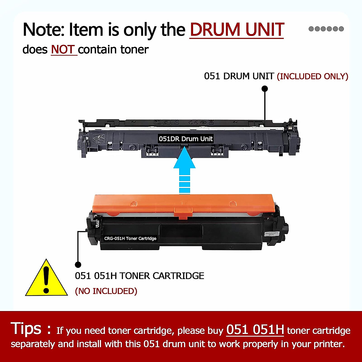 Leize Compatible Drum Unit Replacement for Canon 051 2170C001 Drum use for imageCLASS LBP162dw MF264dw MF267dw MF269dw LBP160 MF260 Laser Printer Series - 1 Pack Black (23,000 Pages)