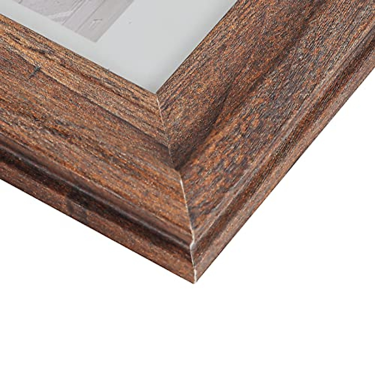 Amazon Brand – Pinzon 2 Pack Picture Frames 5x7, Rustic Distressed Photo Frame for Wall Hanging or Tabletop Display, Brown (Set of 2)