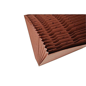 Staples 119099 Letha-Tone Expanding File A-Z Index Letter Size 21-Pockets Brown