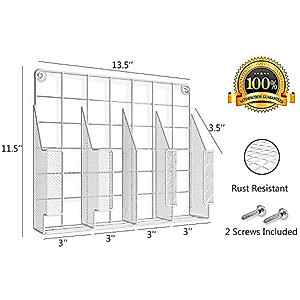 Home Intuition Wall Mount Kitchen Wrap Organizer Rack Cabinet Pantry RV Campers, White