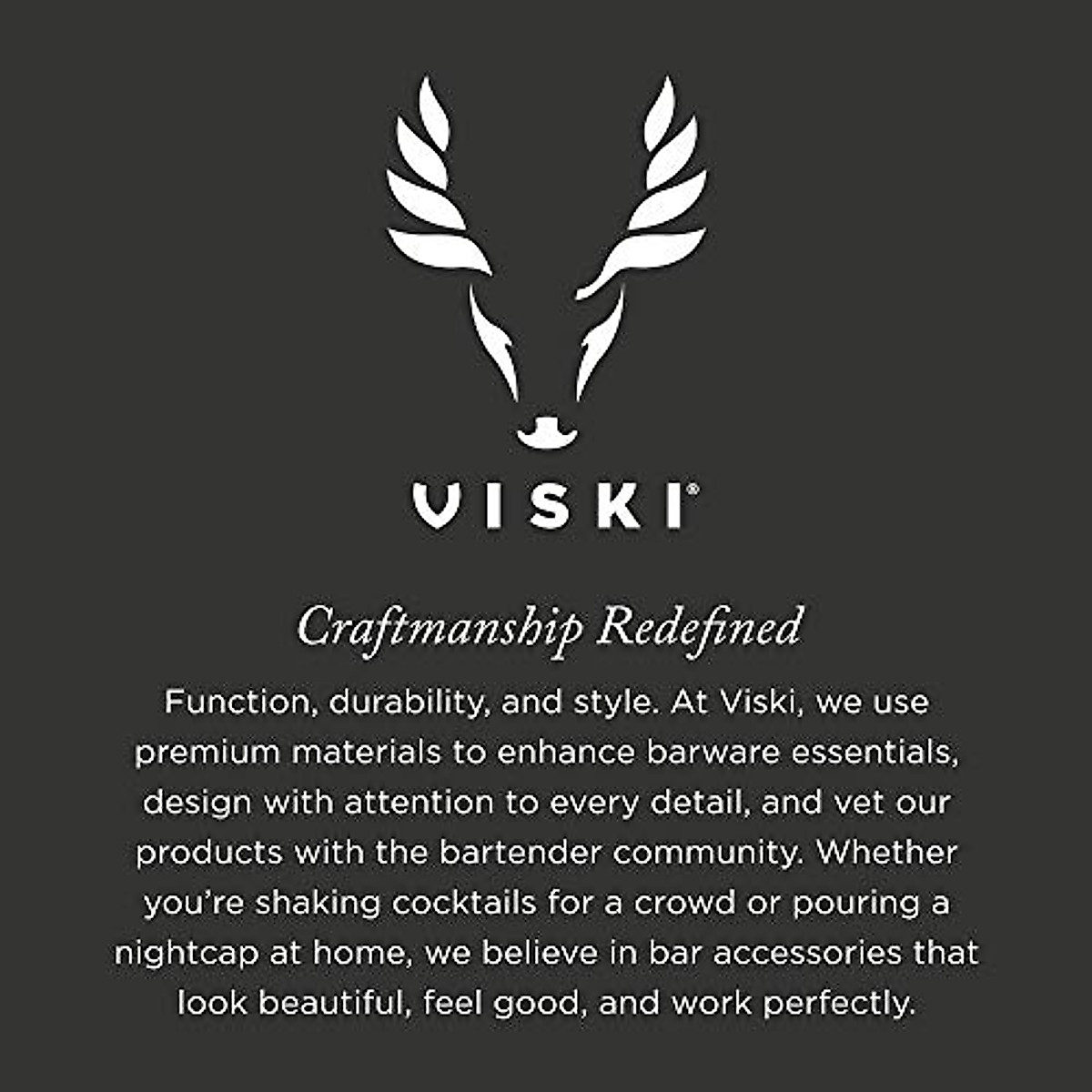 Viski Gunmetal Weighted Stainless Steel Barspoon, Japanese Twisted Stem Handle, Teardrop Weight