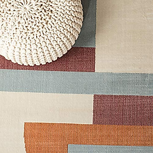 Safavieh Orwell Collection 2' x 3' Ivory/Blue ORW370A Mid-Century Modern Abstract Non-Shedding Area Rug