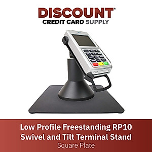 DCCStands Freestanding Low Swivel and Tilt First Data RP10 PIN Pad Stand with Square Plate
