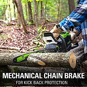 Greenworks 80V 16" Brushless Cordless Chainsaw (Great For Tree Felling, Limbing, Pruning, and Firewood / 75+ Compatible Tools), 2.5Ah Battery and Charger Included
