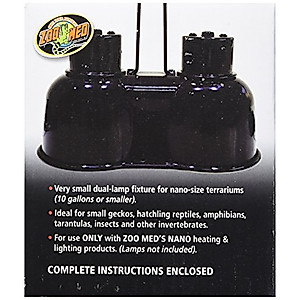 Zoo Med Nano Combo Dome Lamp Fixture, 40 Watts Per Socket, LF-36e, Silver