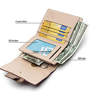 JOSEKO Small Wallet for Women, Girls Wallet Women Wallet Womens Wallet Wallet for Girls Elegant Wallet Purse Credit Card Holders Money Organizer Clutch