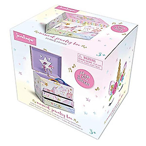 Jewelkeeper Musical Jewelry Box with 2 Pullout Drawers, Glitter Rainbow and Stars Unicorn Design, The Beautiful Dreamer Tune