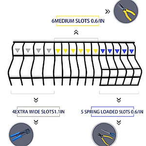 2 Pack Pliers Organizer Tool Box Drawer Storage Rack, Durable Black Steel Rack Fits Most Toolboxes, Hand Tool Organizers Storage Rack, Slots Fit Most Pliers, Professional Quality(Black)