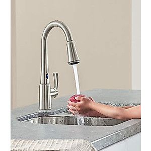 Moen 87359E2SRS Delaney One-Handle High Arc Pulldown Kitchen Faucet, Spot Resist Stainless