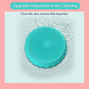 AUROARC Sonic Facial Cleansing Brush, Upgraded Silicone Face Scrubber for Cleaning and Exfoliating, Waterproof Face Wash Brush for Women