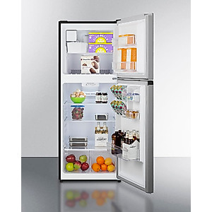 Summit Appliance FF1089PLIM 24" Wide Top Mount Refrigerator-Freezer with Icemaker, 10 cu.ft, Defrost Type, Stainless Steel Look, Frost-free Operation, ADA Compliant, Interior Light (Stainless Steel)