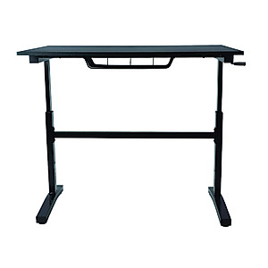 Height Adjustable Standing Desk Large 46 x 30 Inches Sit Stand Up Desk Home Office Computer Desk Memory Preset with T-Shaped Metal Bracket, Black