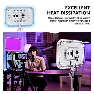 NEEWER 18.3" RGB LED Video Light Panel with App Control Stand Kit 2 Packs, 360° Full Color,60W Dimmable 2500K~8500K RGB168 LED Panel CRI97+ with 17 Scene Effect for Game/YouTube/Zoom/Photography,White